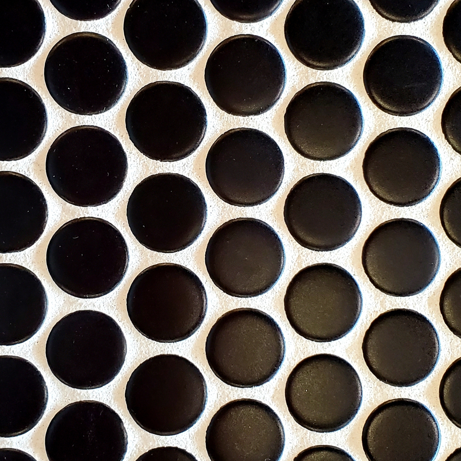 LAU 1" Black Matte Penny Round Mosaic Tile - Tile for Less Utah