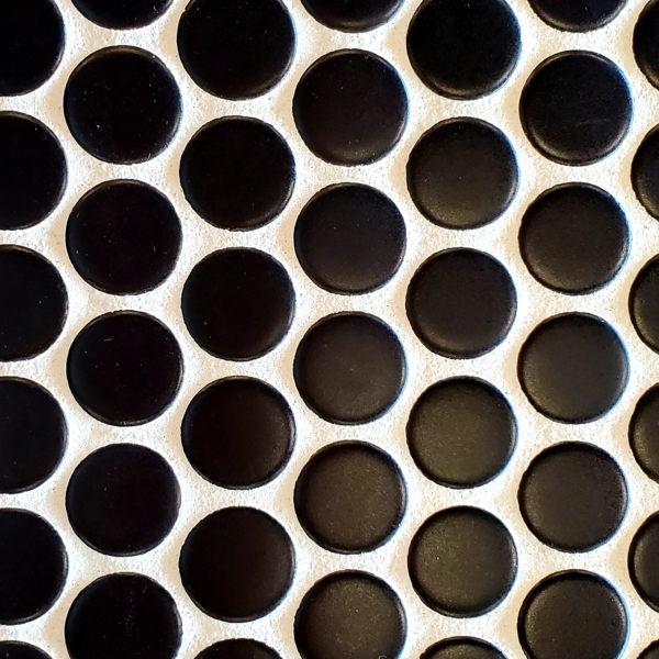 LAU 1" Black Matte Penny Round Mosaic Tile - Tile for Less Utah