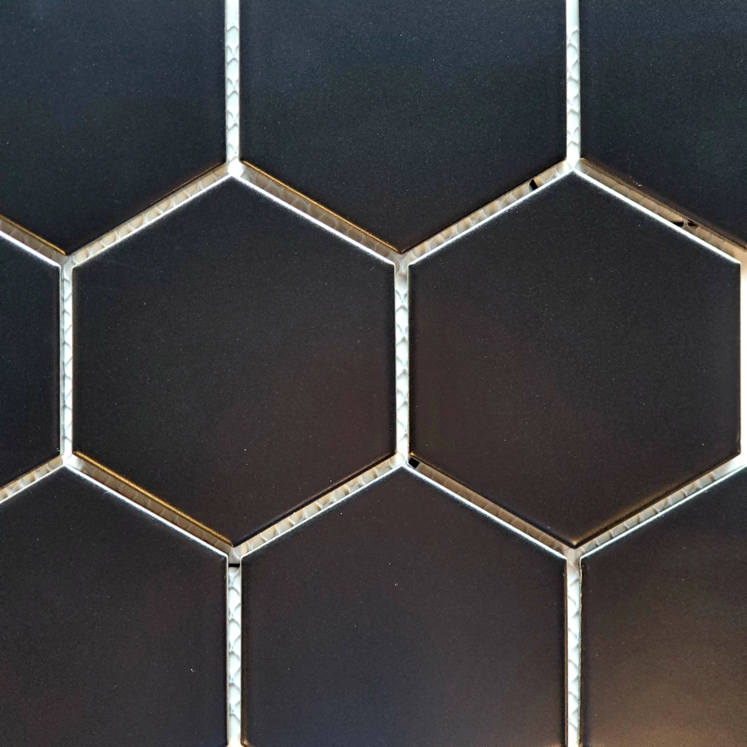 ARV 4" Solid Black Hexagon Porcelain Tile Mosaic - Tile for Less Utah